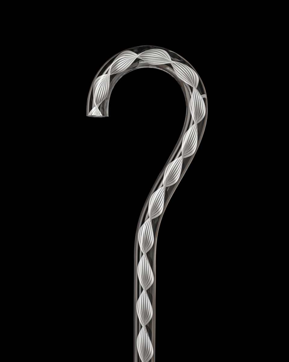 DNA - Do Not Ask White Helix Acrylic Walking Stick – Neo Walk