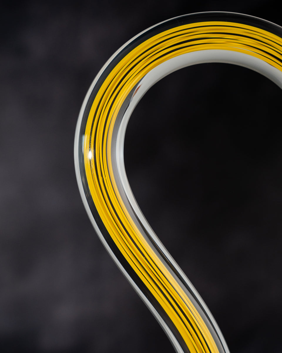 Lemon Sherbert - Clear/Yellow Striped Acrylic Walking Stick – Neo Walk